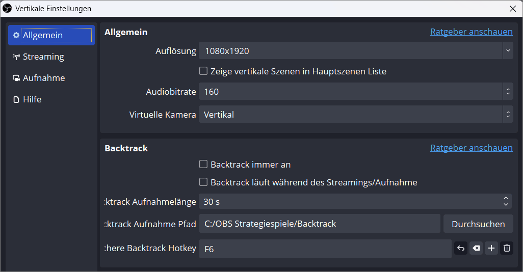 Vertikale Videos für TikTok und YouTube Shorts mit OBS-Plugin
